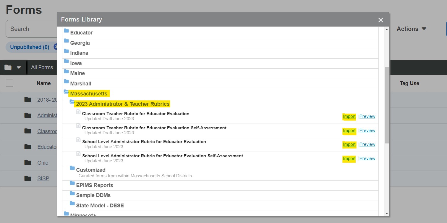 Utilizing Updated Massachusetts New Rubrics (For Education)