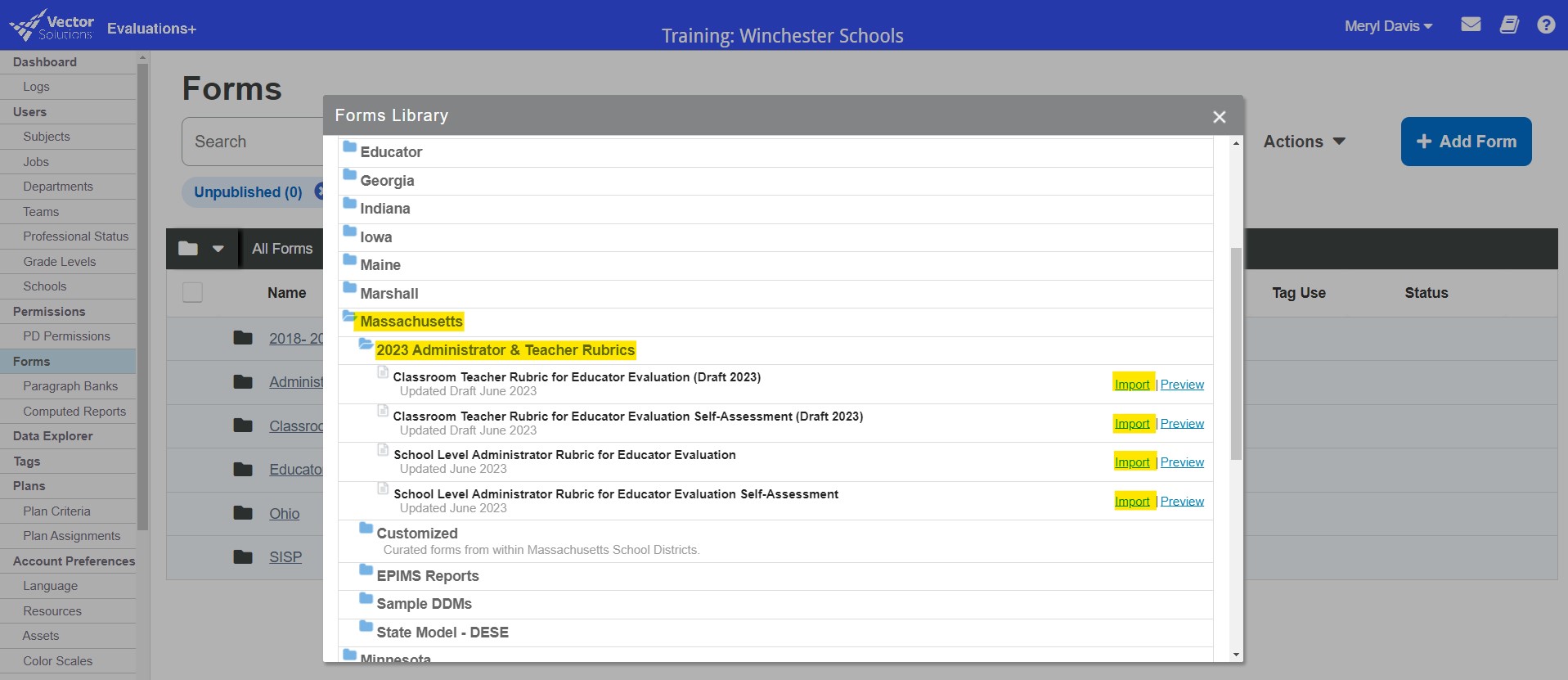 Utilizing Updated Massachusetts New Rubrics (For Education)