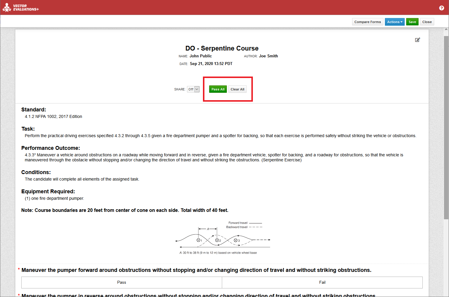 Using the Pass All Setting