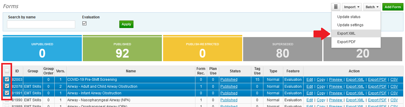 Exporting and Importing Forms Exporting and Importing Forms