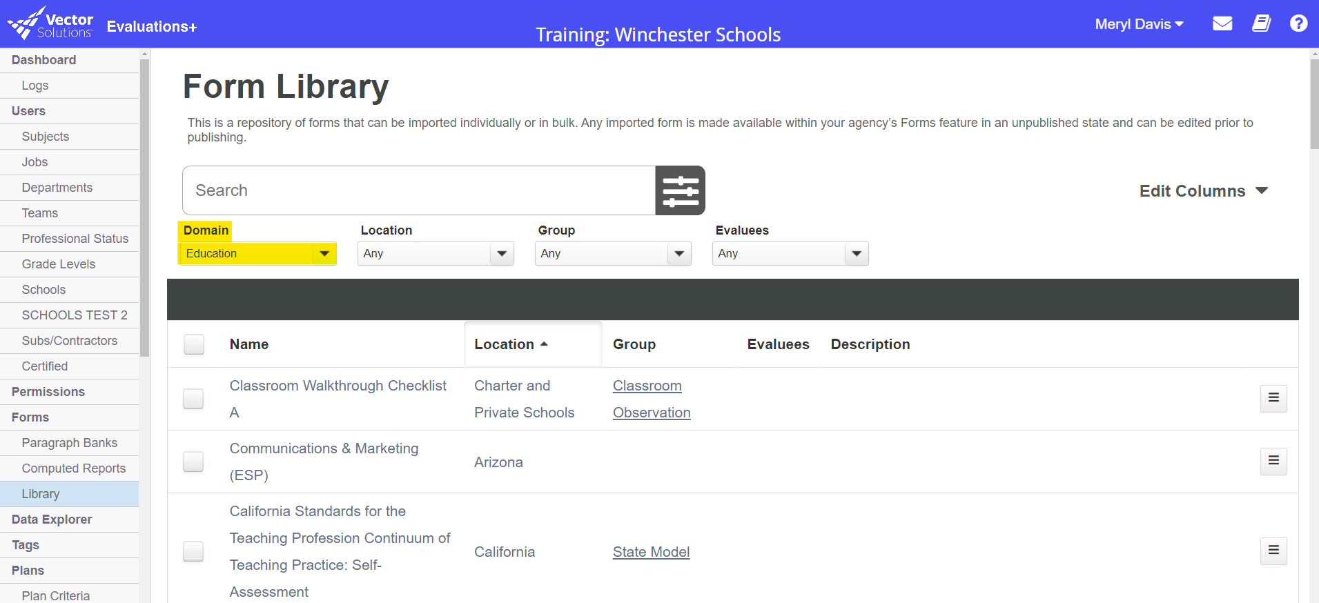 Importing Forms from Library (For Education)