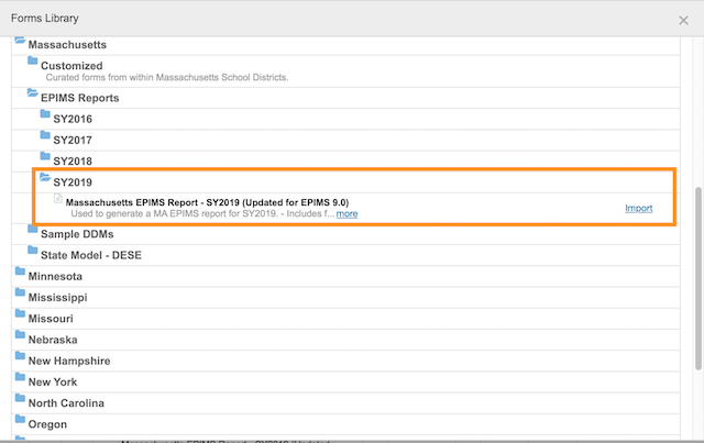 Running the Massachusetts EPIMS Report