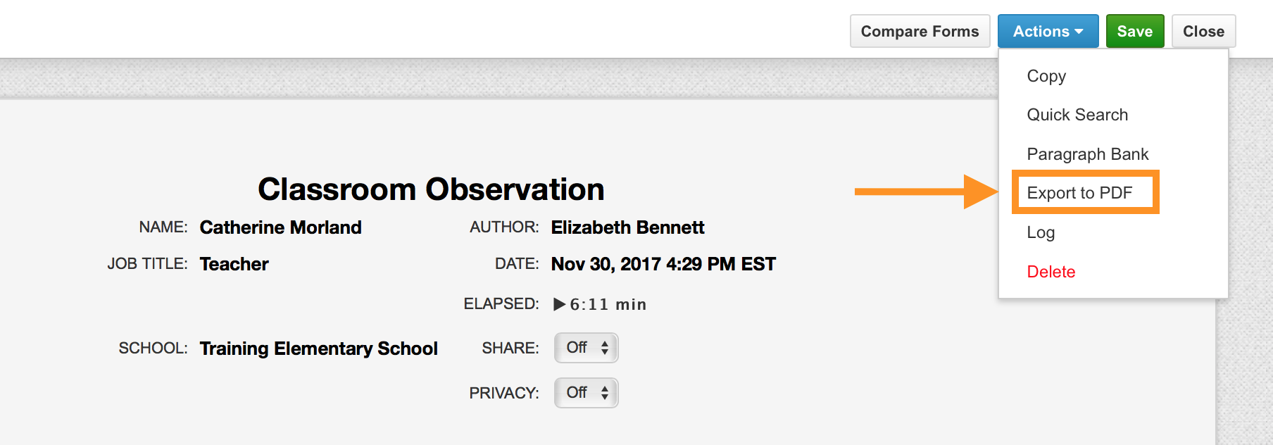 Exporting to PDF and Printing