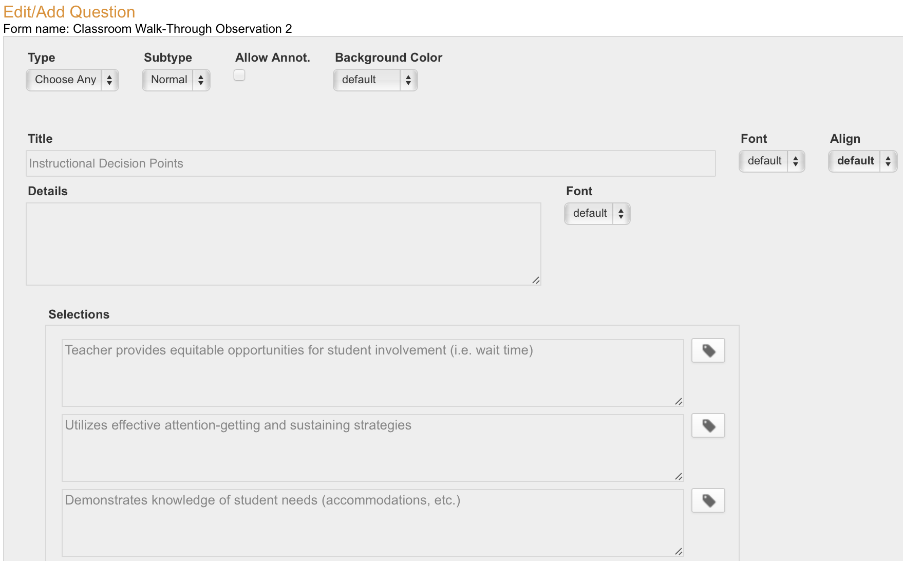 Tagging Implementation