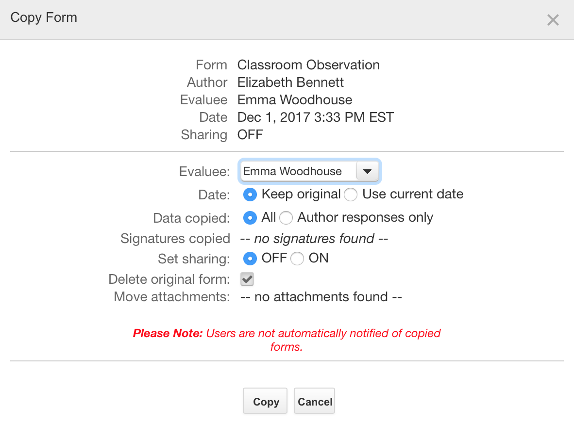 Signing, Unsigning and Copying a Form