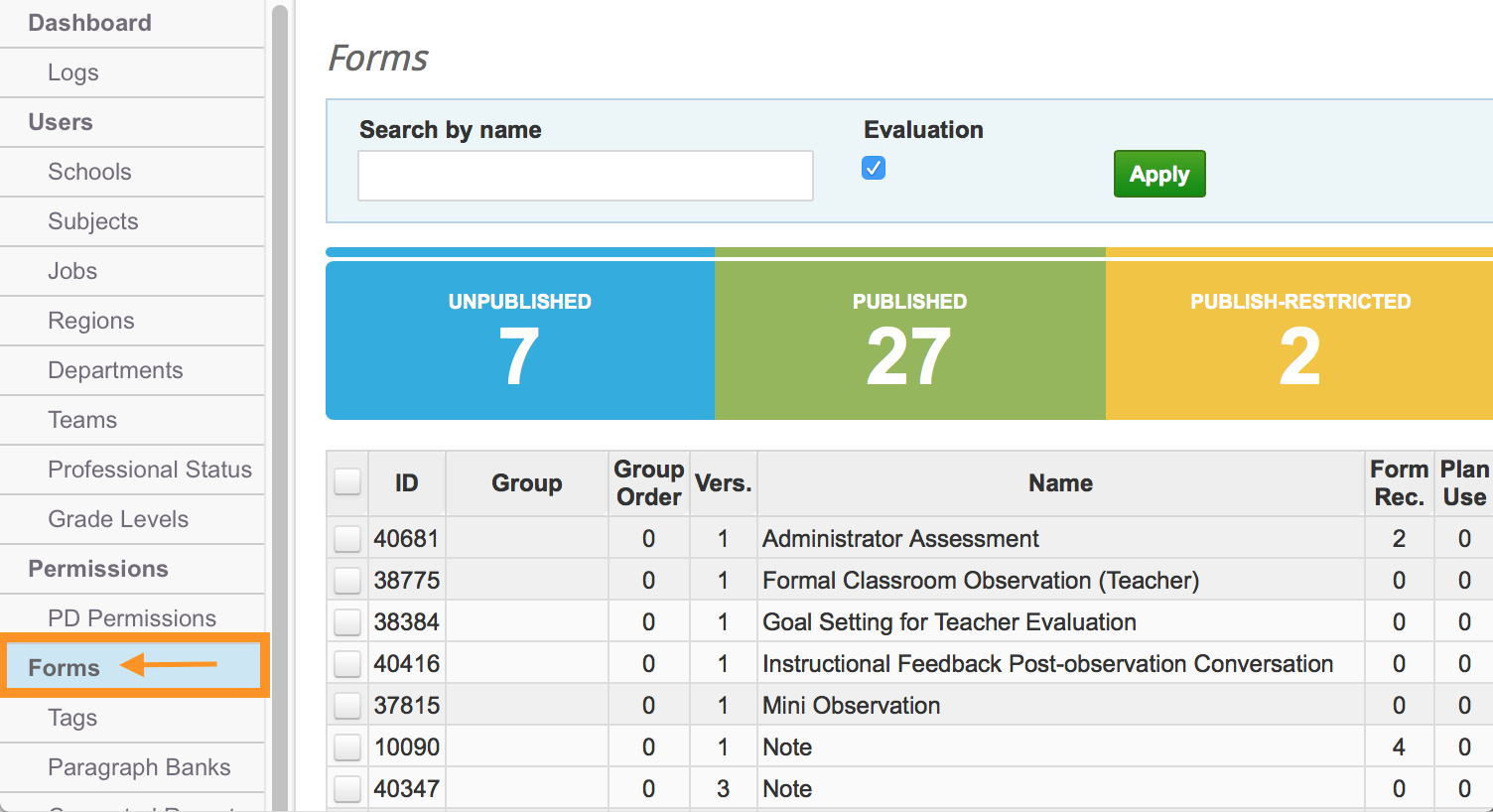 Importing Forms from Library