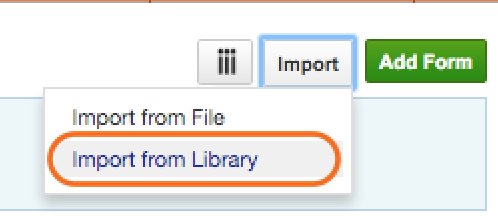 Importing Forms from Library