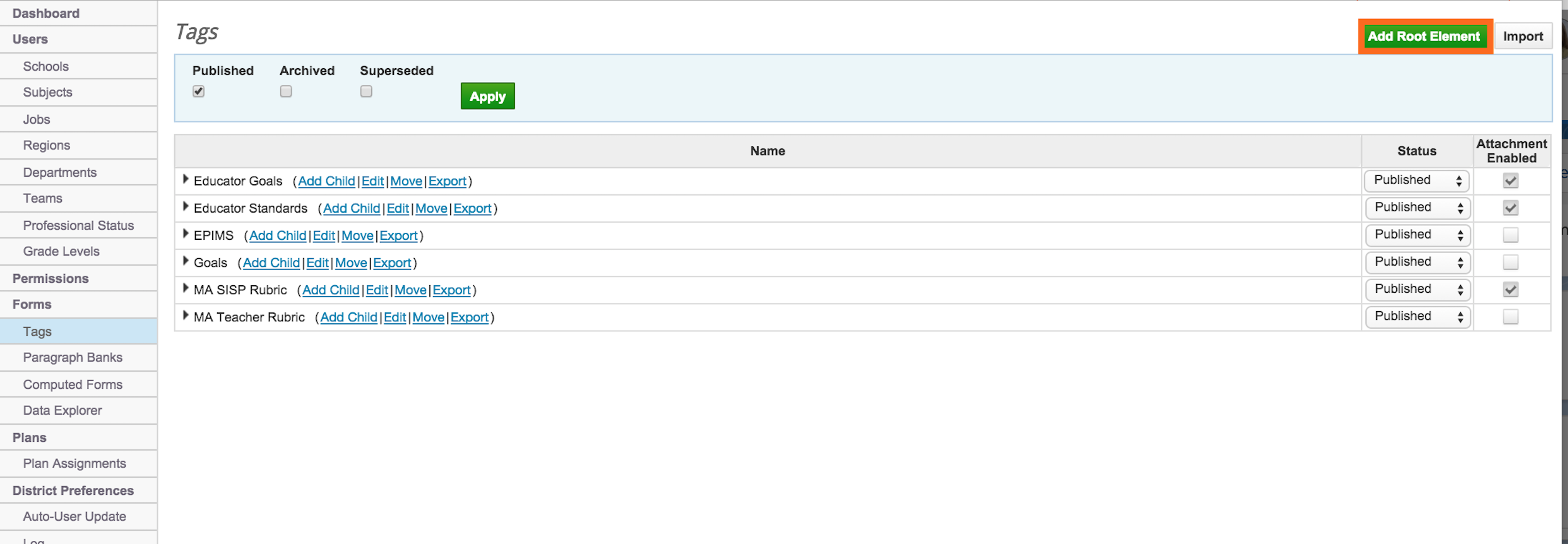 Tagging Implementation
