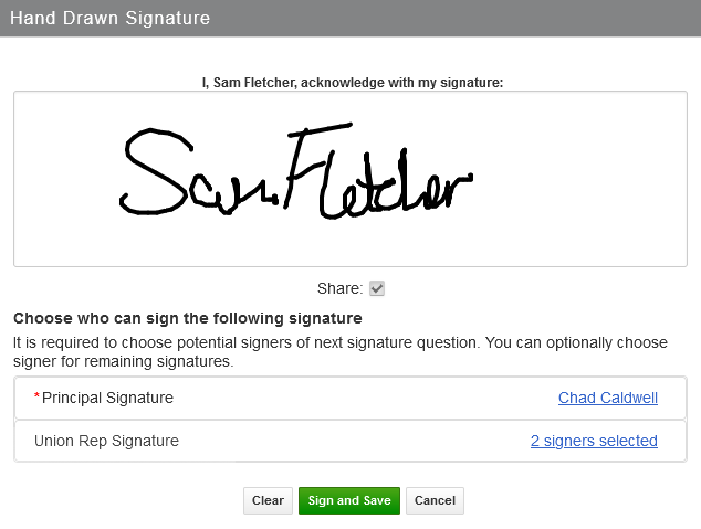 Evaluator Perspective: Choosing Signers in a Signature Workflow (For ...