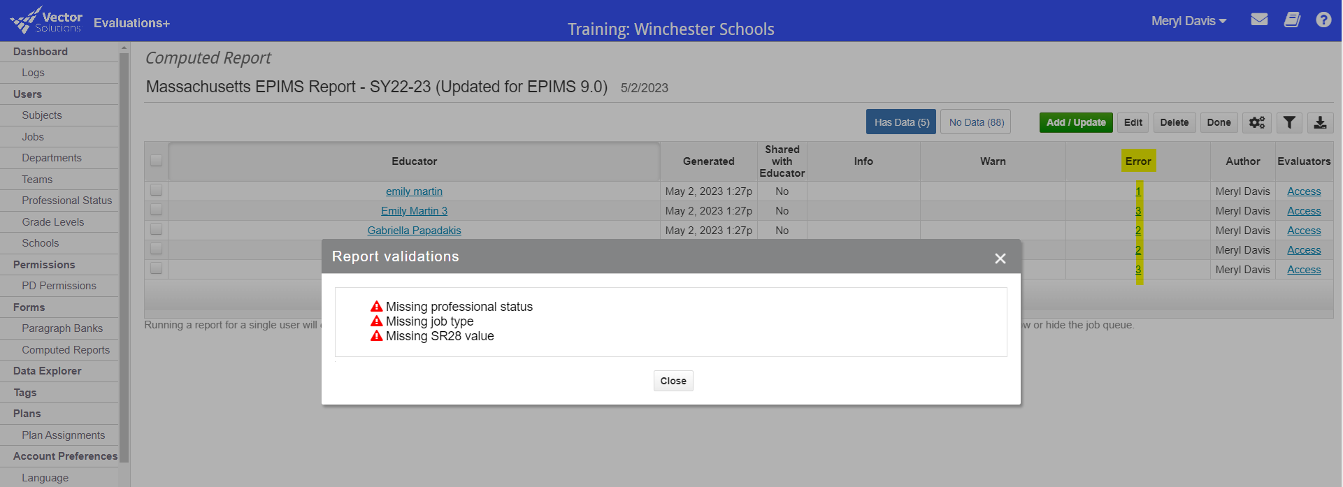 Running the Massachusetts EPIMS Report (For Education)