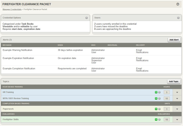 Using Evaluation Forms in Credentials