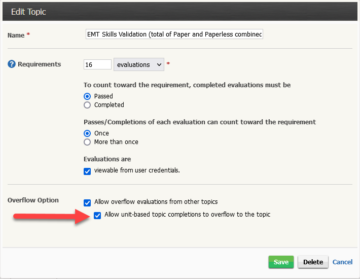 Using Evaluation Forms in Credentials
